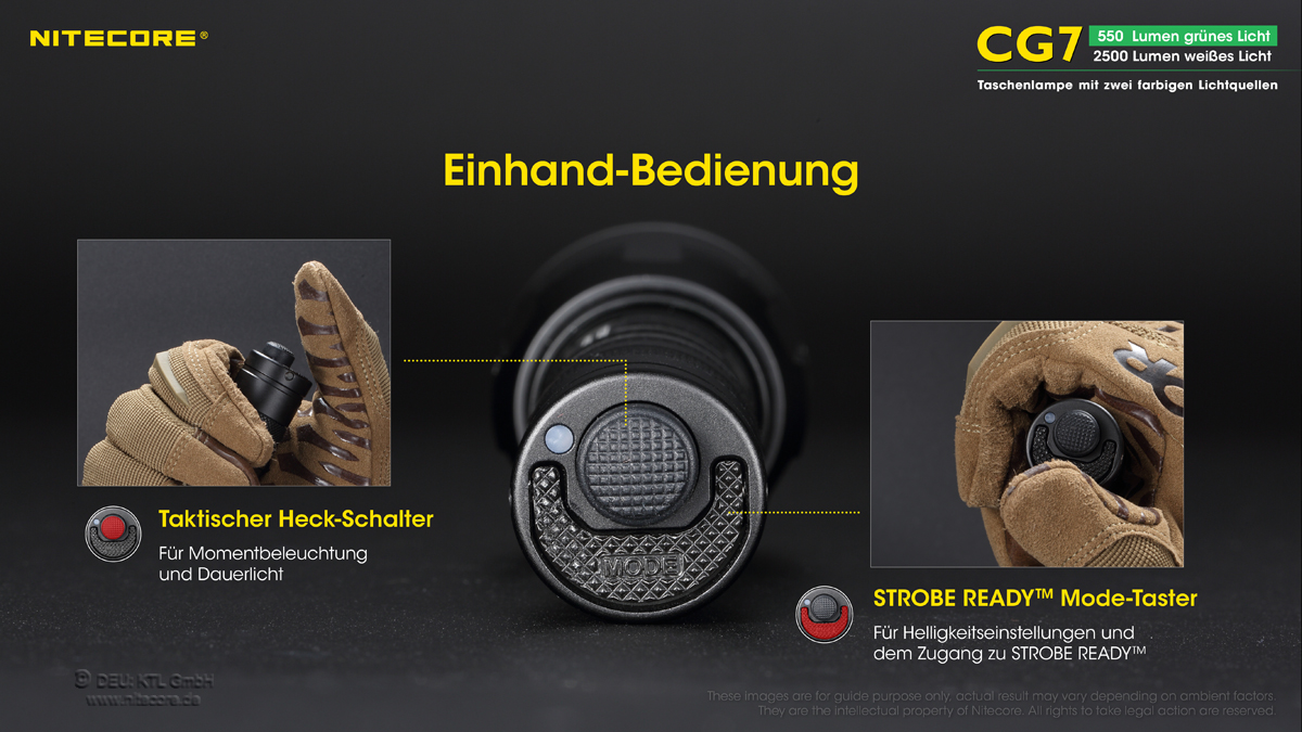 VOLTRONIC SHOP | Nitecore Pro Taschenlampe Chameleon CG7 - Grünlicht