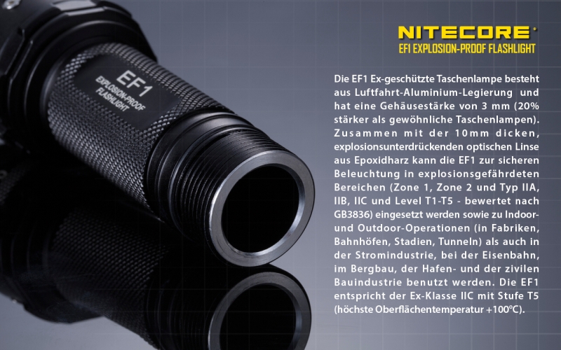 VOLTRONIC SHOP | Nitecore Taschenlampe EF1 - ex-geschützt - ATEX