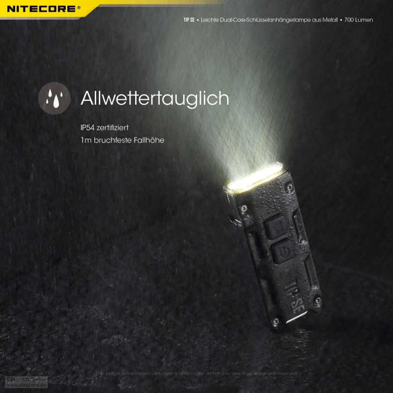 VOLTRONIC SHOP | Nitecore Keyring Schlüsselbundlampe TIP SE - grau