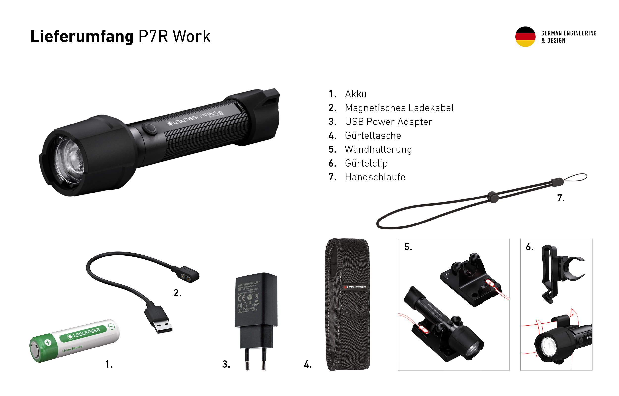 VOLTRONIC SHOP | Led Lenser Taschenlampe P7R Work inkl. Li-ion Akku